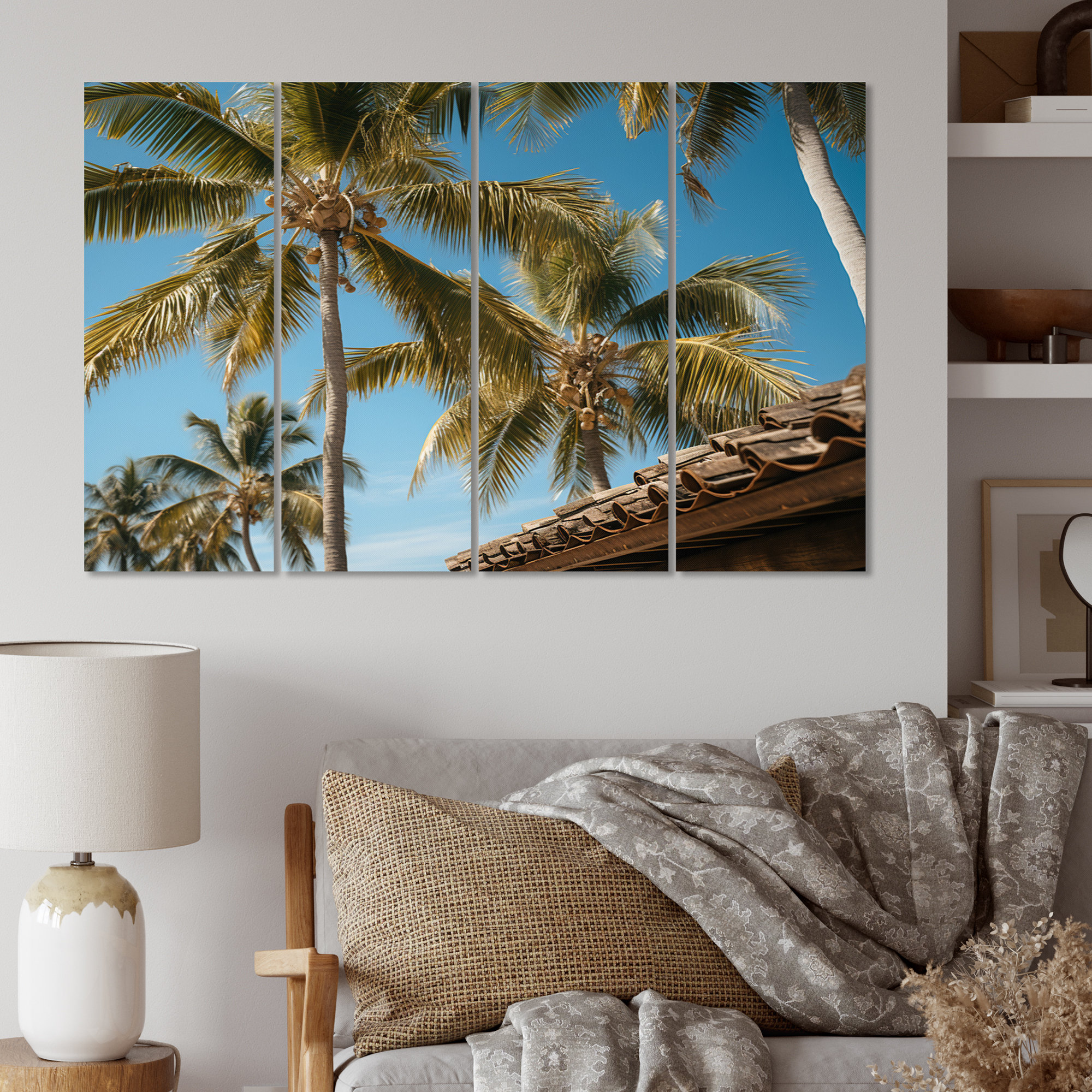 Bay Isle Home™ Palm Trees Field II - Floral Wall Art Prints - 4 Panels - Wayfair Canada